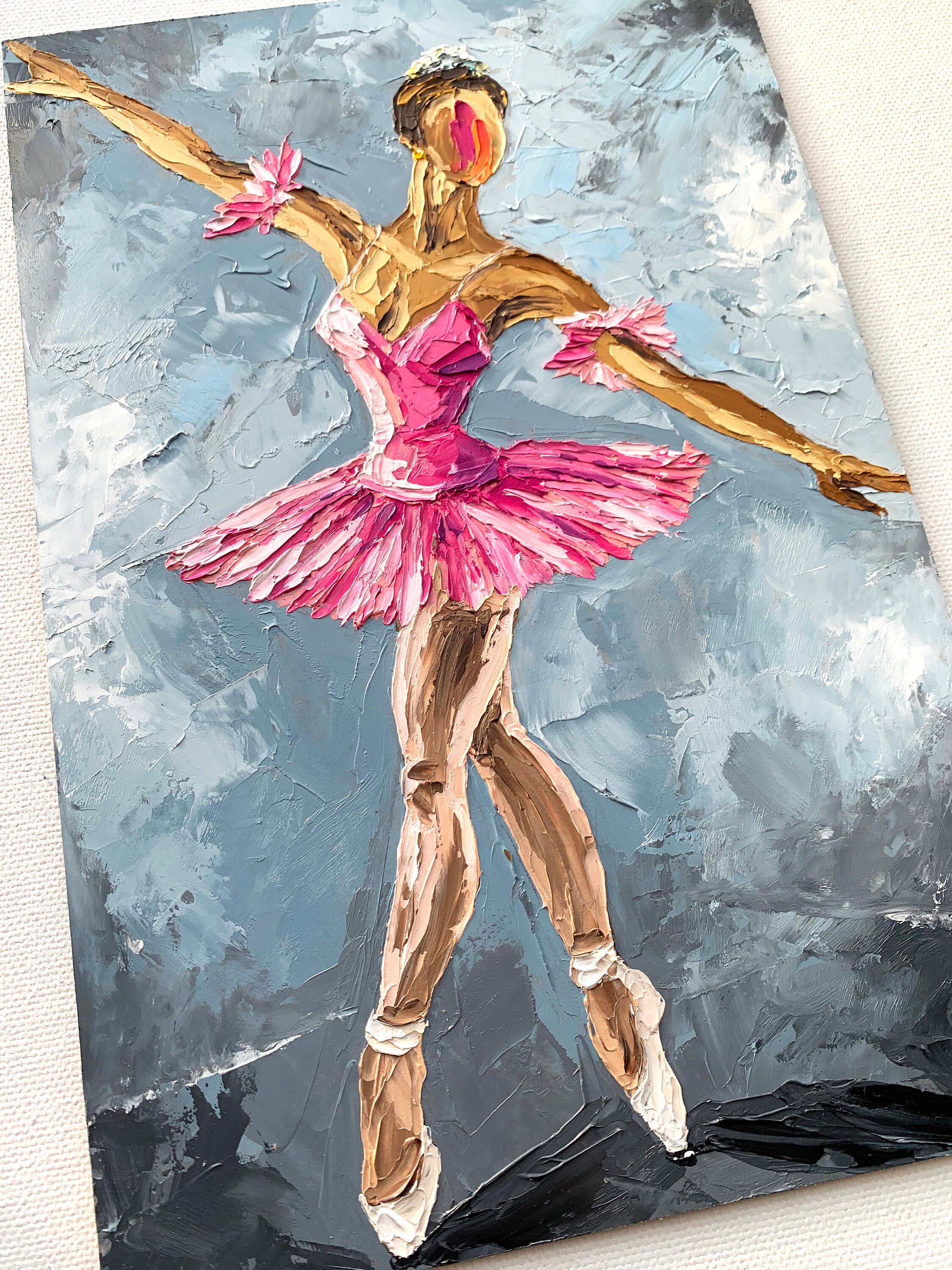 Ballerina Oil Painting Original Ballet Dancer Artwork Impasto Ballerina ...