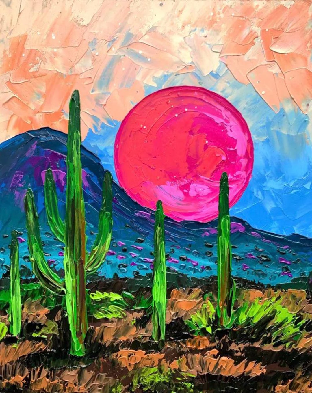 Bright Arizona Painting Original Arizona Desert Oil Artwork Arizona ...