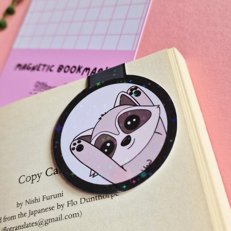 Raccoon Magnetic Flip Bookmark Cute Bookmarks Girls That Read Bookish ...