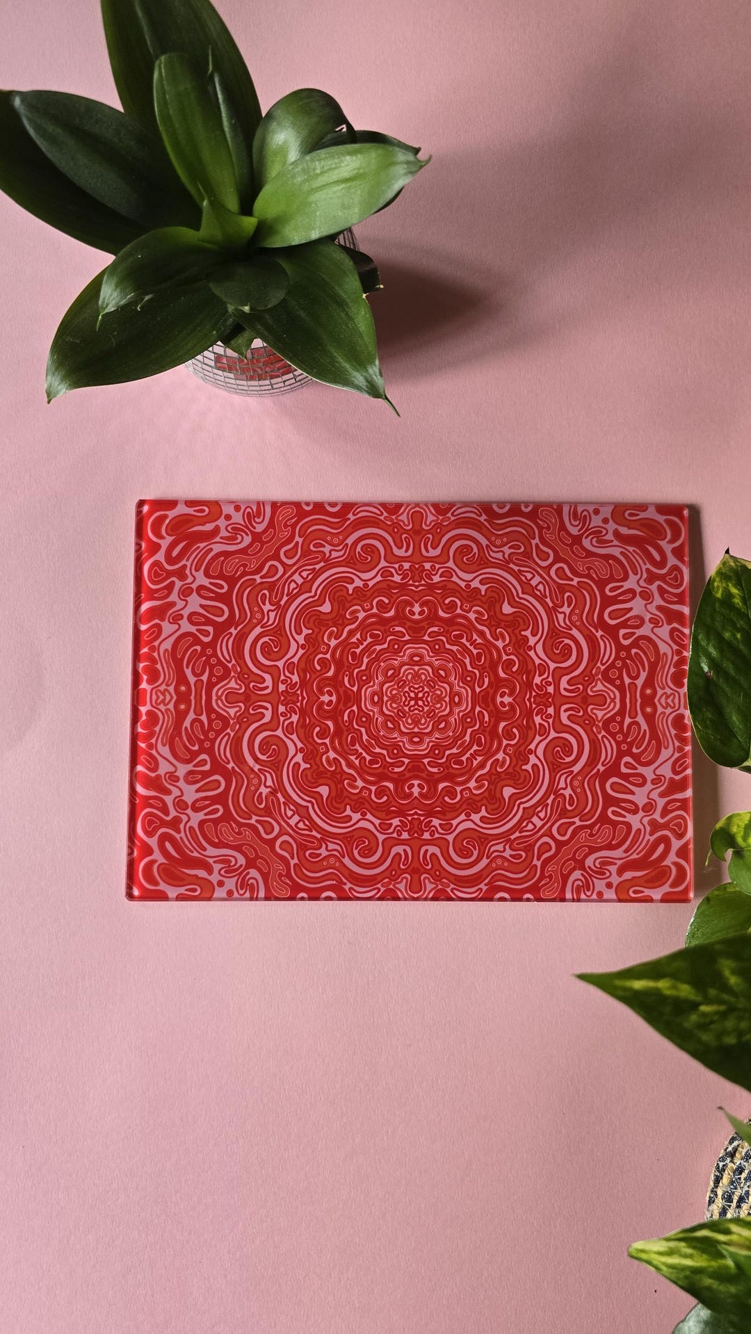 Funky Red Glass Chopping Board: Minerva & Moon Kitchen Decor - Etsy