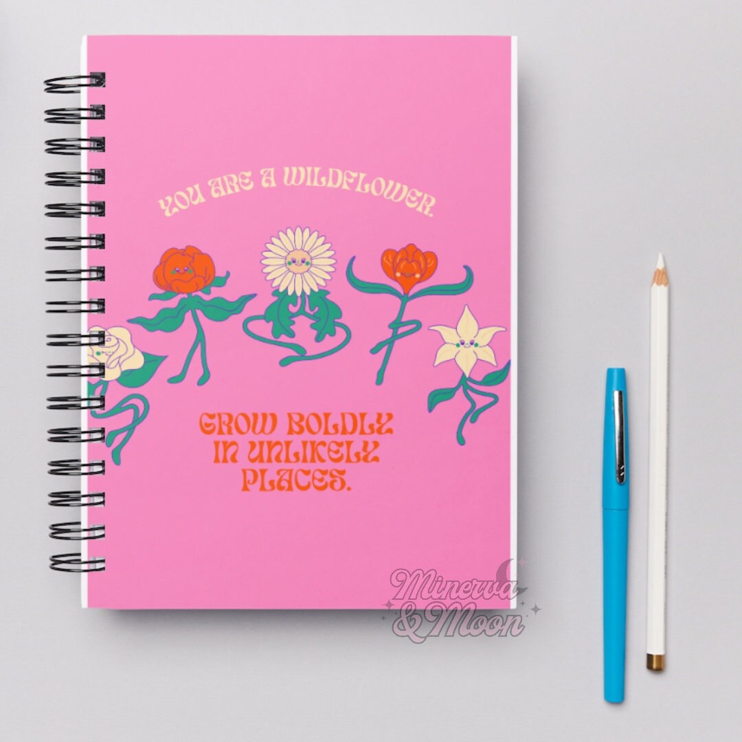 Wild Flowers Cute Notebooks Trendy Quotes Notepads Lined Ring Bound ...