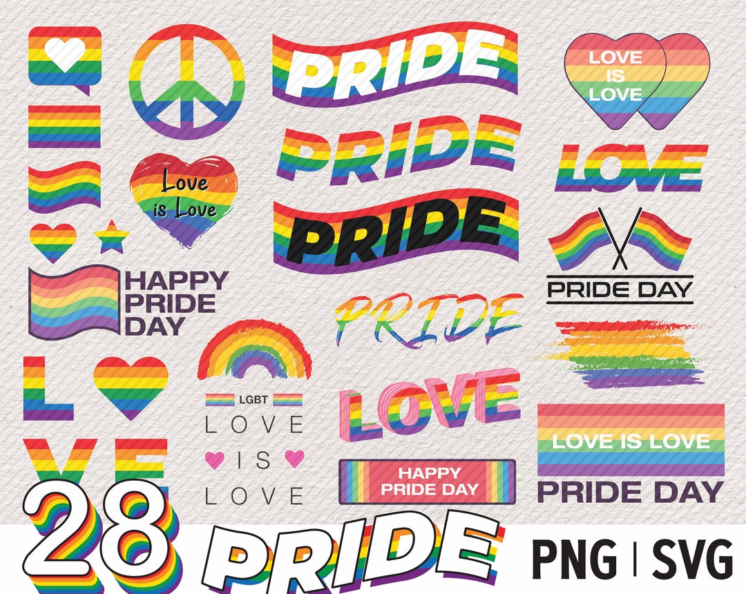 28 Pride PNGSVG Clipart Set - Etsy