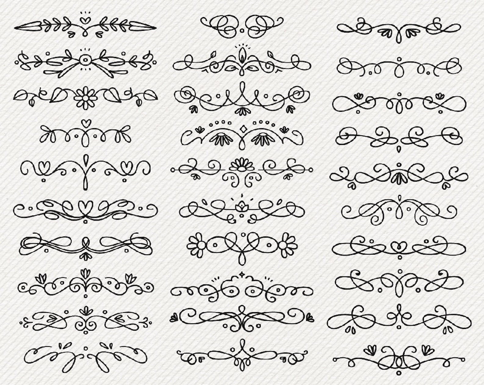 60 Dividers PNGSVG Dividers Doodle Hand Drawn - Etsy