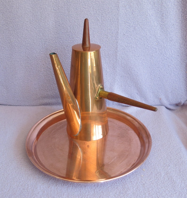 Vintage ARGV 1960s Retro Copper Coffee Pot Set on Tray - Etsy