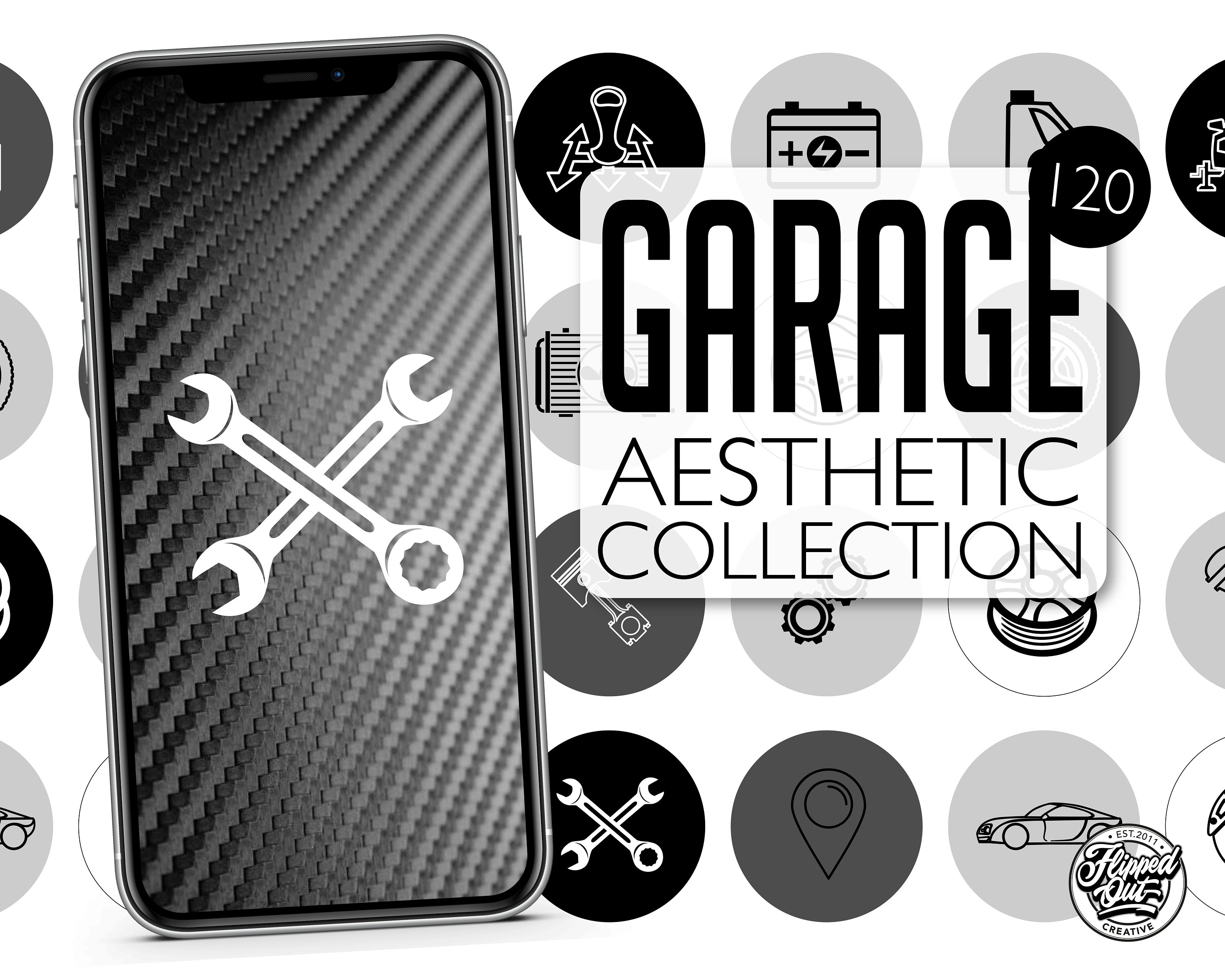 120 Instagram Story Highlight Icons | Monochrome Garage Automotive Pack ...