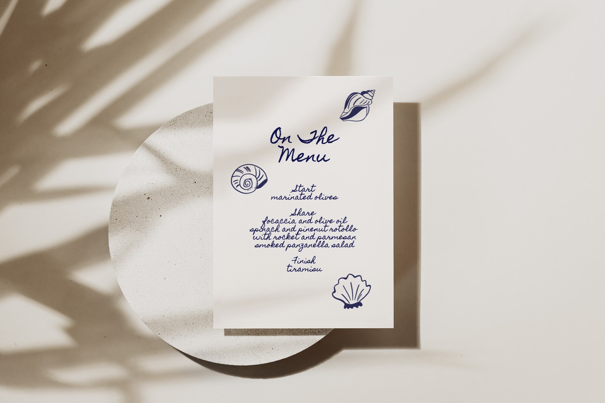 Hand-drawn Seashell Menu, Editable, Printable Menu Wedding Menu ...