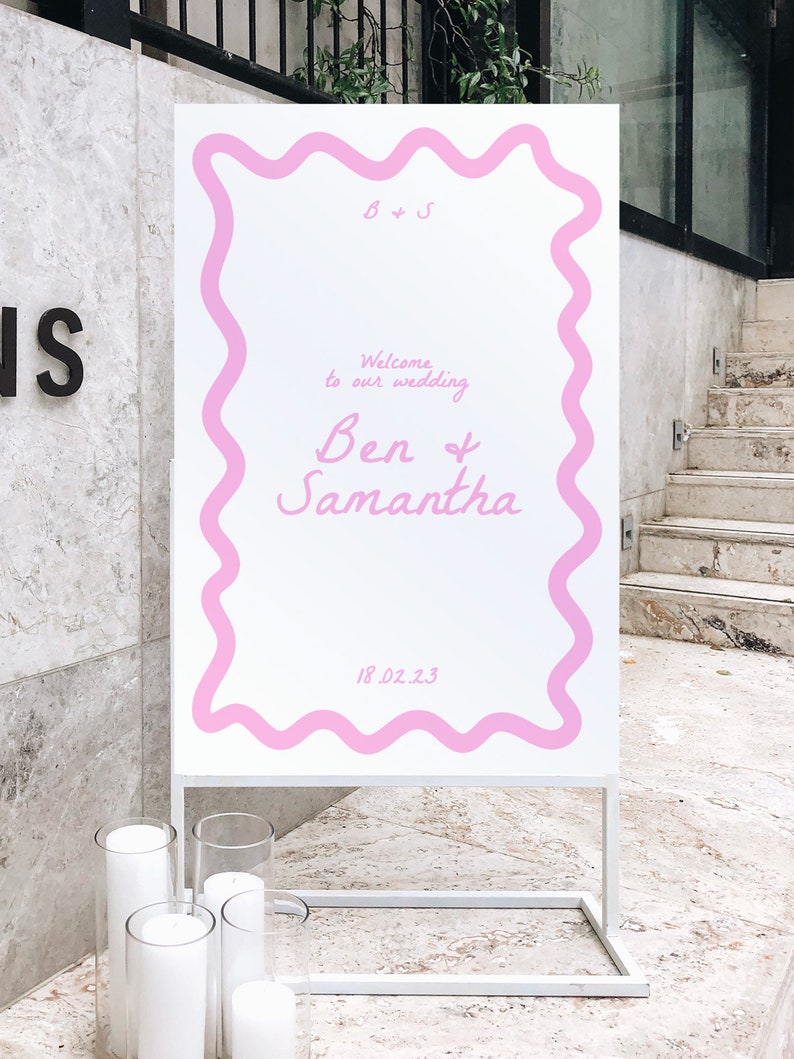 Squiggly Downloadable and Printable Welcome Sign Wedding - Etsy Australia