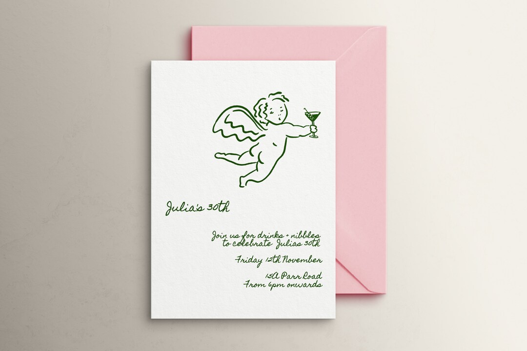 Cupid Birthday Invitation: Editable Celebration Invite (digital ...