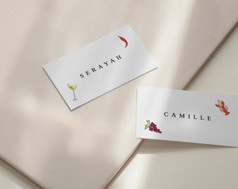 Italiano Editable, Customisable, Printable Name Cards V2 Watercolour ...