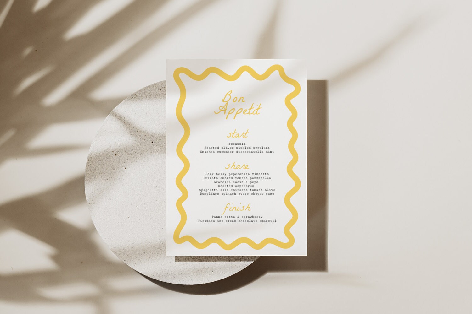 Fully Editable Squiggle Menu, Customisable, Printable Menu Menu ...