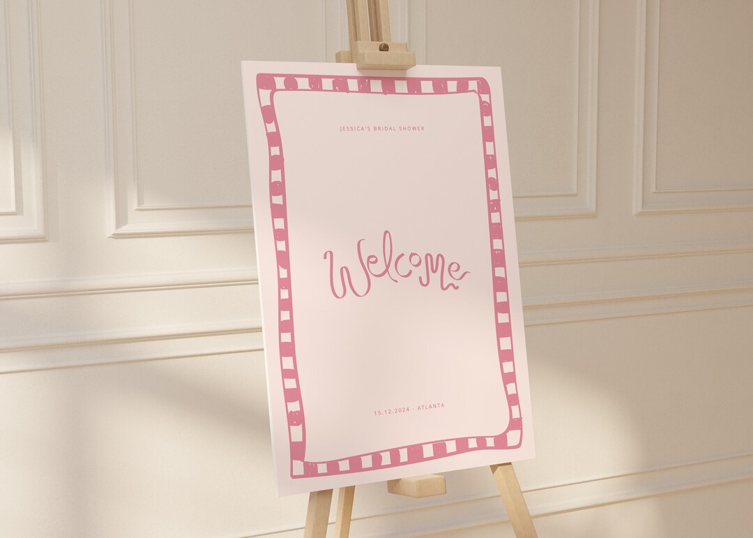 Hand-drawn Check Border, Downloadable and Printable Welcome Sign ...