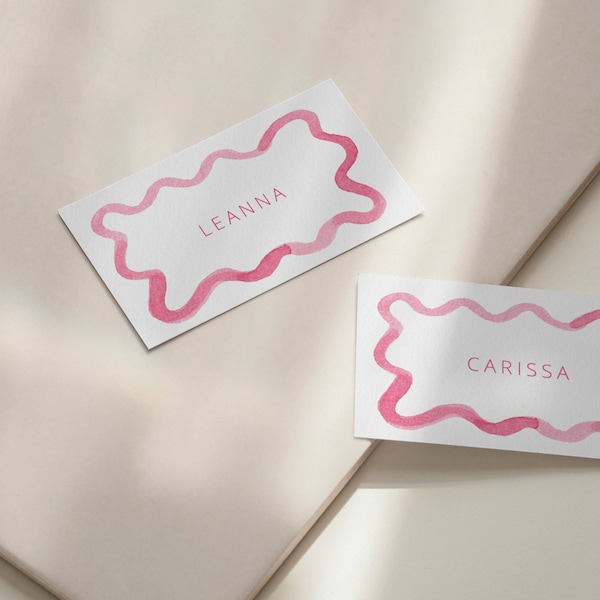 Watercolor Name Card - Etsy