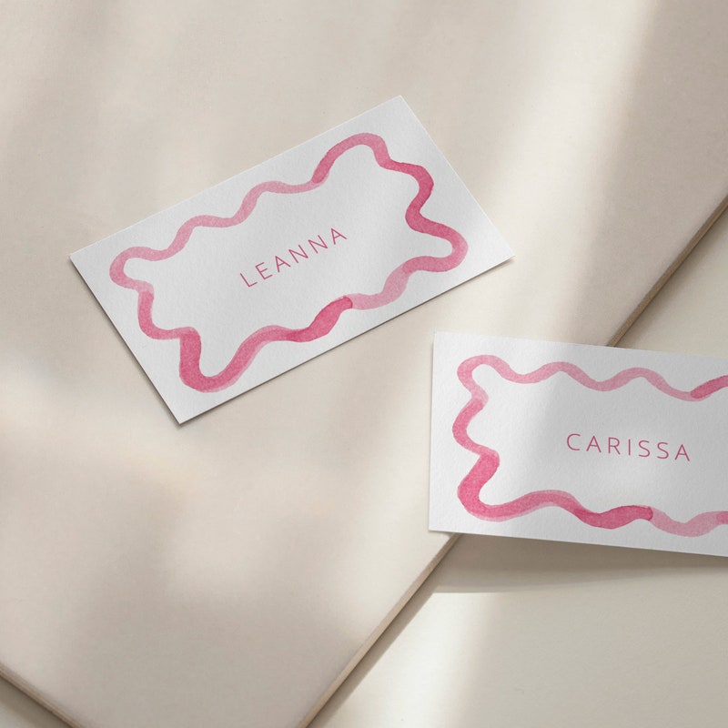 Watercolor Name Card - Etsy