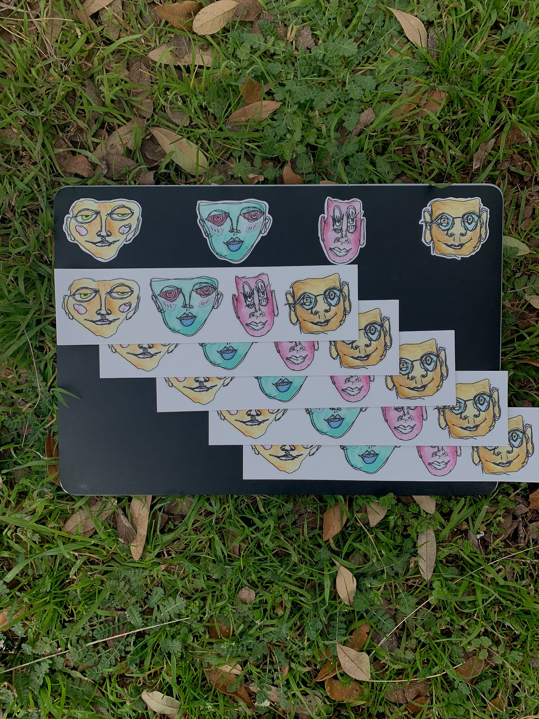Abstract Art Face Stickers - Etsy