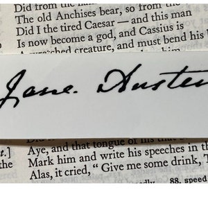 Jane Austen Signature Sticker - Etsy
