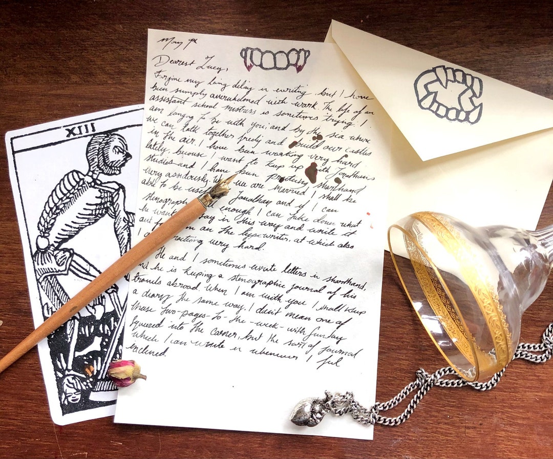 10 Piece Dracula Inspired Letter and Envelope Set - Etsy