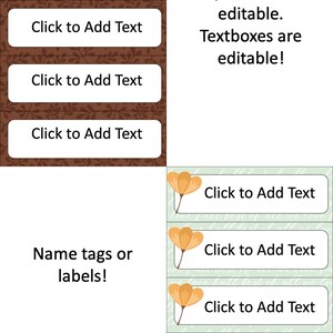 Fall-themed Editable Name Tags (or Labels) - Etsy