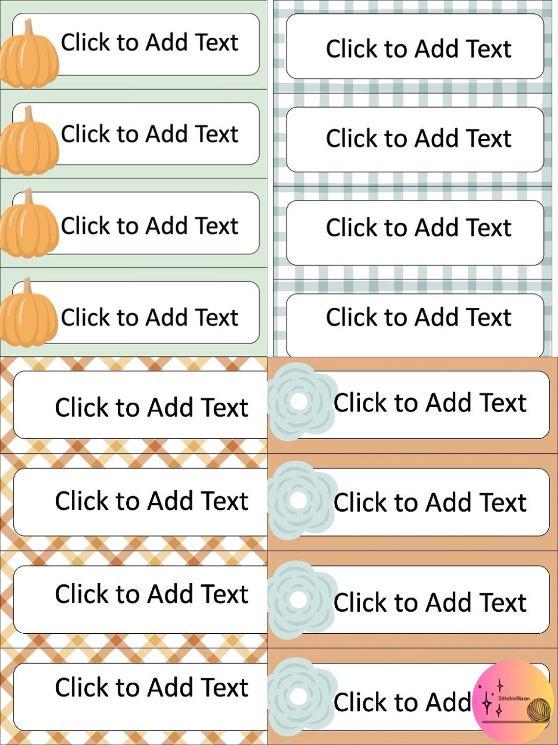 Fall-themed Editable Name Tags (or Labels) - Etsy