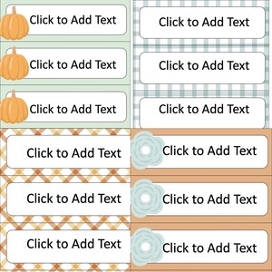 Fall-themed Editable Name Tags (or Labels) - Etsy
