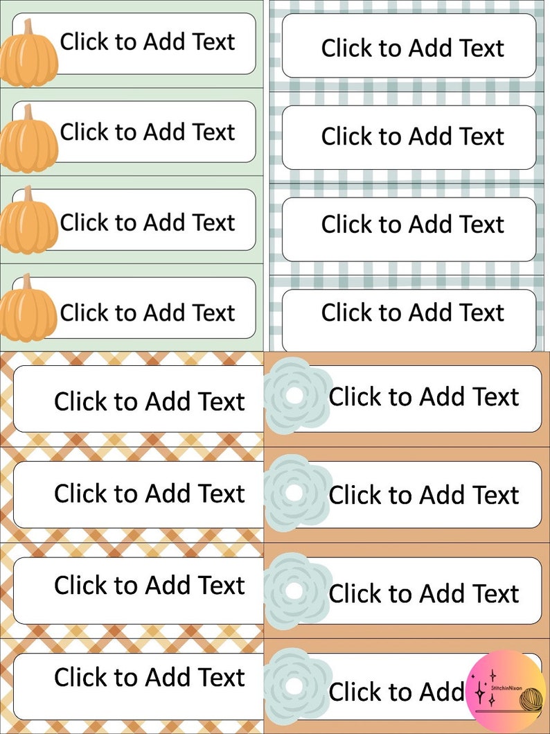 Fall-themed Editable Name Tags (or Labels) - Etsy