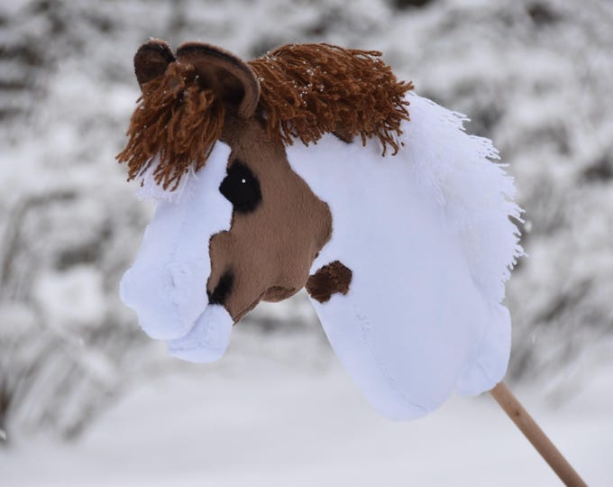 Beautiful White Hobby Horse With Brown Marking. Lovely Cute and Cheap ...