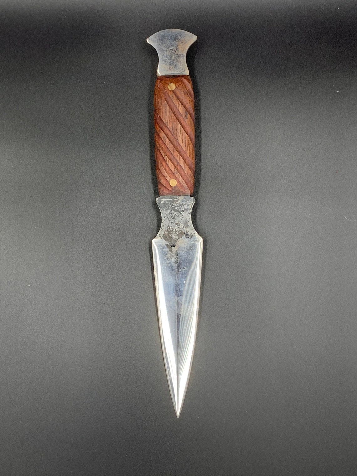 Hand Forged Custom Dagger With Spiral Carved Handle - Etsy