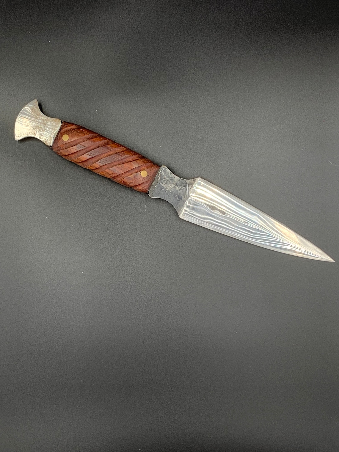 Hand Forged Custom Dagger With Spiral Carved Handle - Etsy