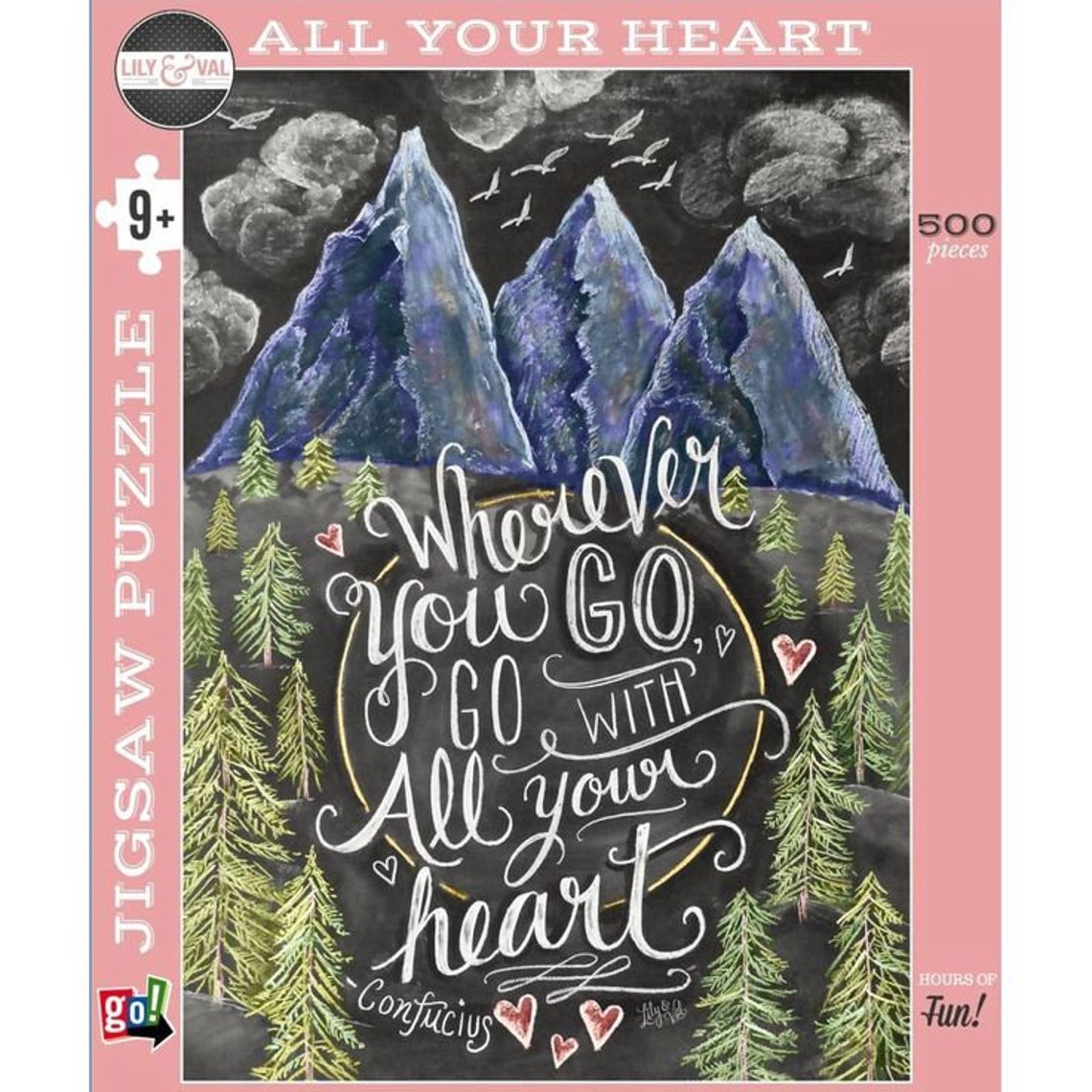 Unpuzzled All Your Heart Hand Drawn Chalk Art 500 Piece - Etsy