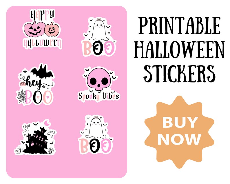 Spooky Halloween Stickers Printable Sticker Set DIY Crafts - Etsy