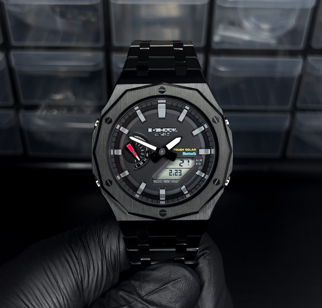 WATCHMODS Custom Casioak Black Metal G-shock GA-B2100-1AER MOD - Etsy