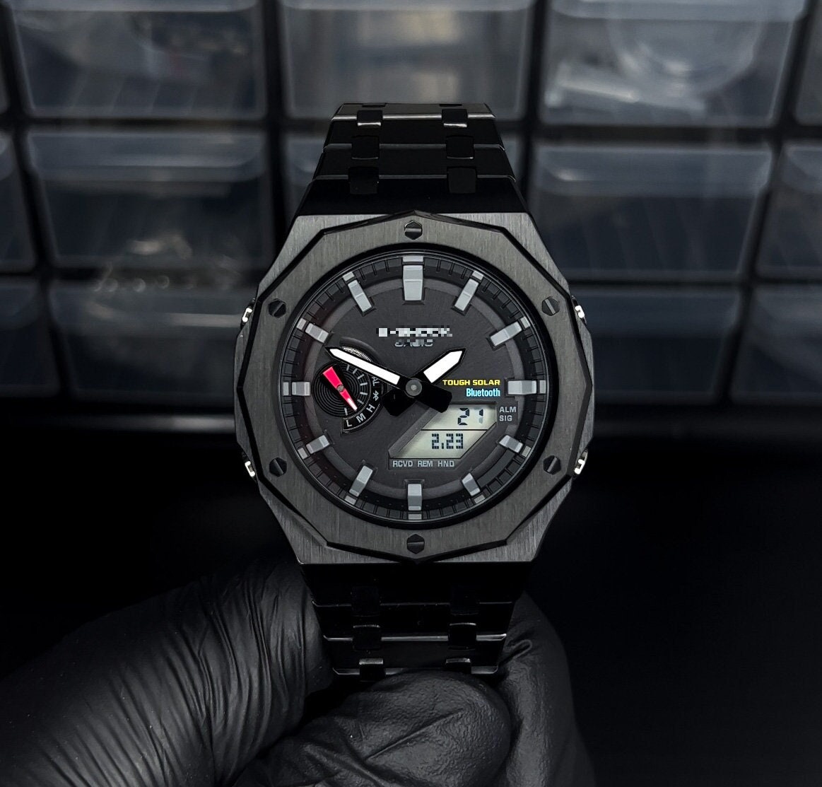 WATCHMODS Custom Casioak Black Metal G-shock GA-B2100-1AER MOD - Etsy