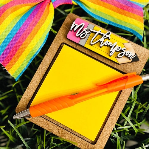 Teacher Sticky Note Holder Personalized Teacher Gift - Etsy