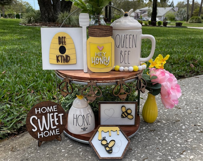 Bee Themed Tier Tray Signs // Honey Themed Tier Tray Signs // Honey Bee ...