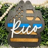 Police K9 Paw Print Ornament, Thin Blue Line K9 Ornament, Law ...