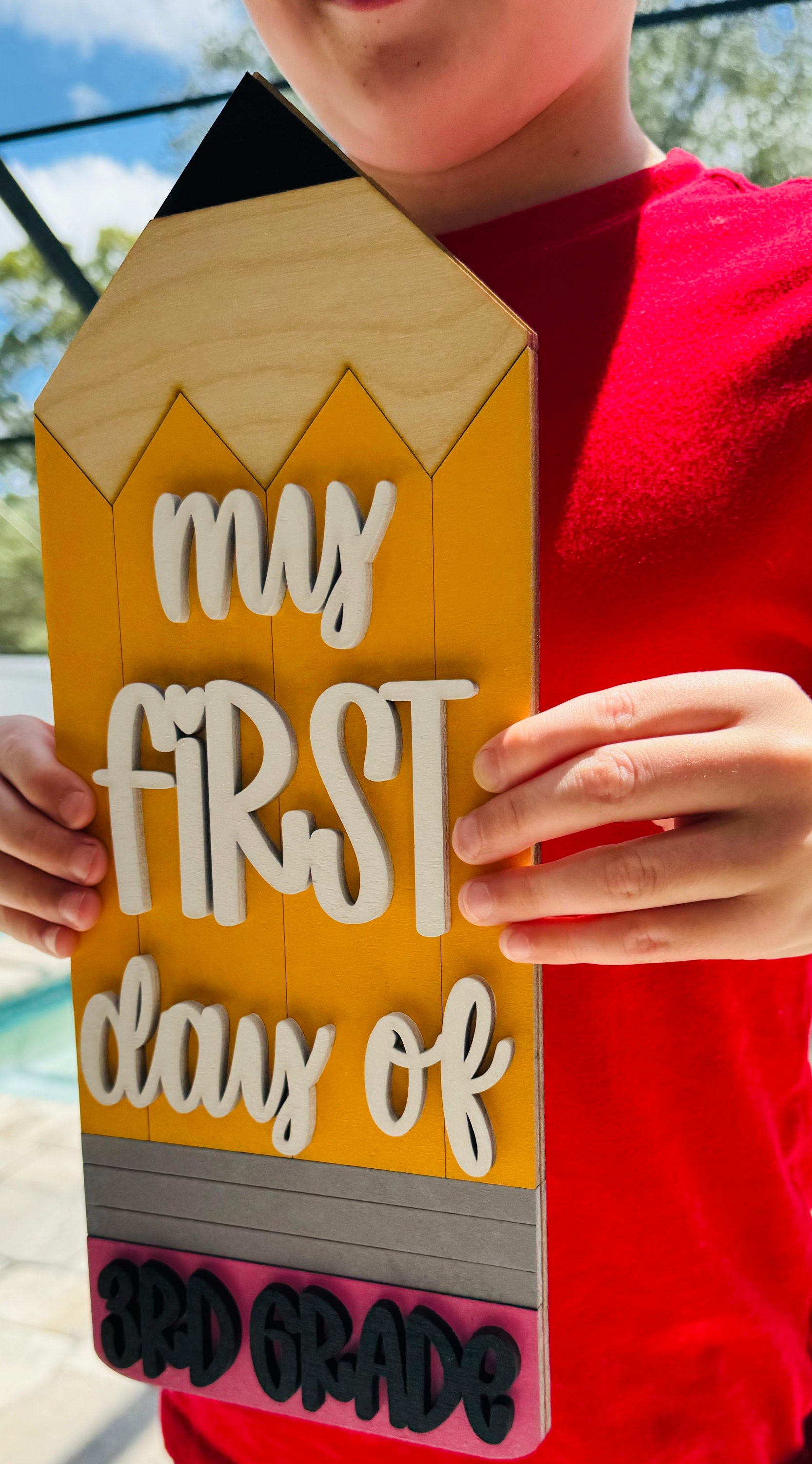 Pencil First Day of School Sign, 1st Year of School Sign, School Sign ...