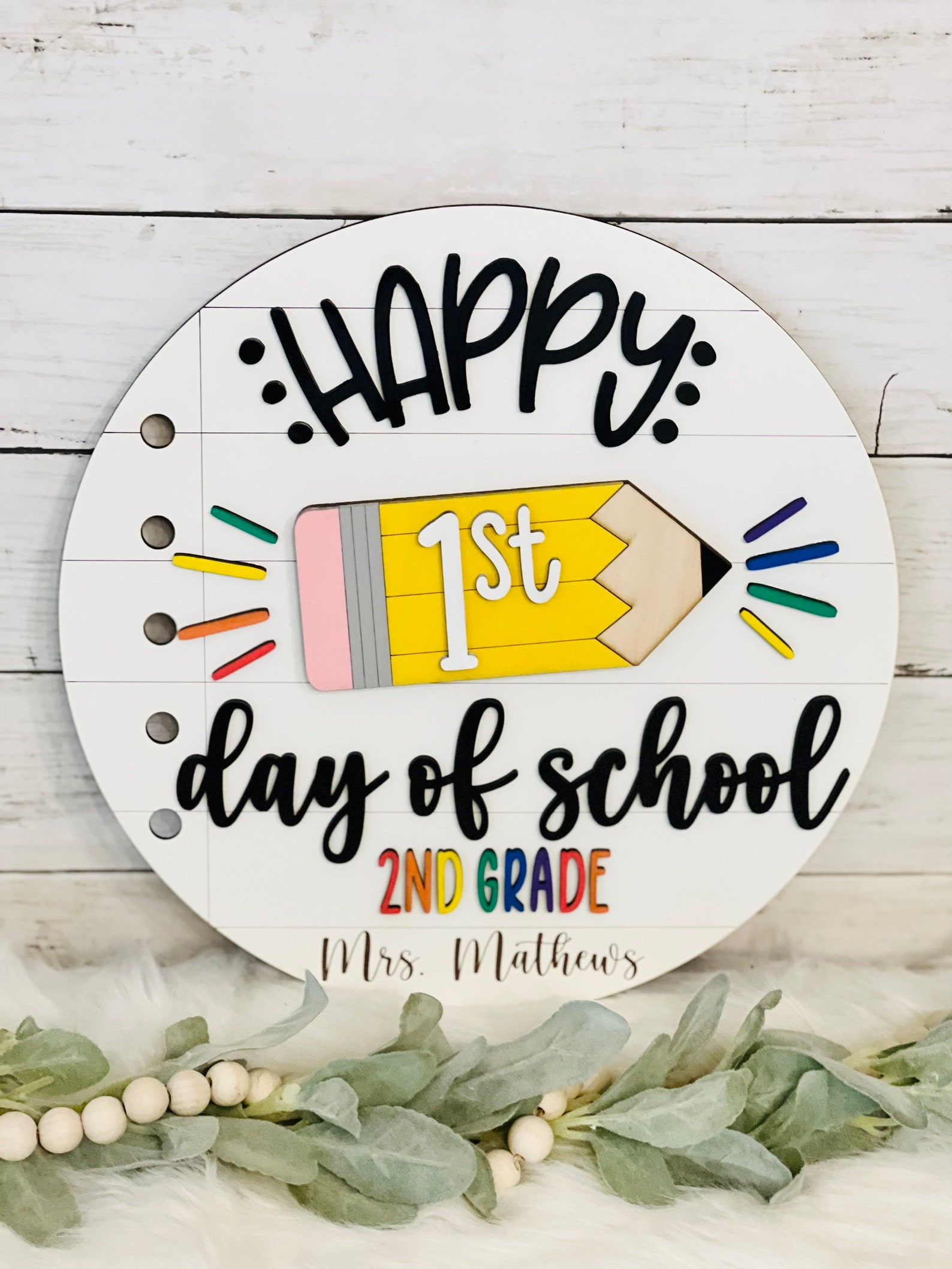 Interchangeable First Day of School Sign 100th Day of School - Etsy
