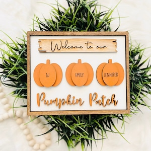 Personalized Fall Family Sign, Welcome to Our Pumpkin Patch, Custom ...