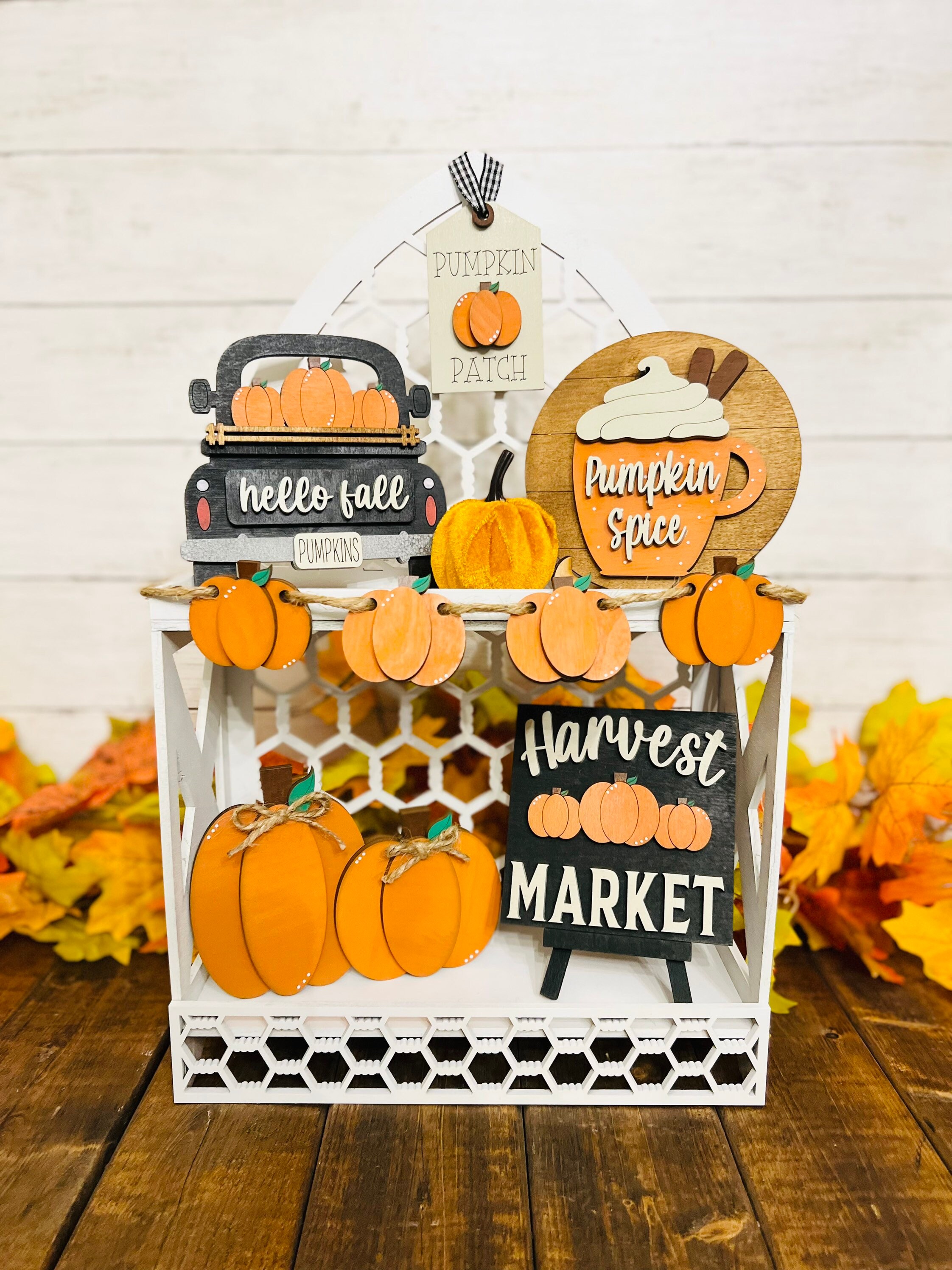 Hello Fall Tiered Tray Fall Tier Tray Set Pumpkin Decor - Etsy