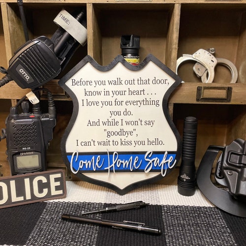 Come Home Safe Police Key Holder. Law Enforcement Key Ring | Etsy