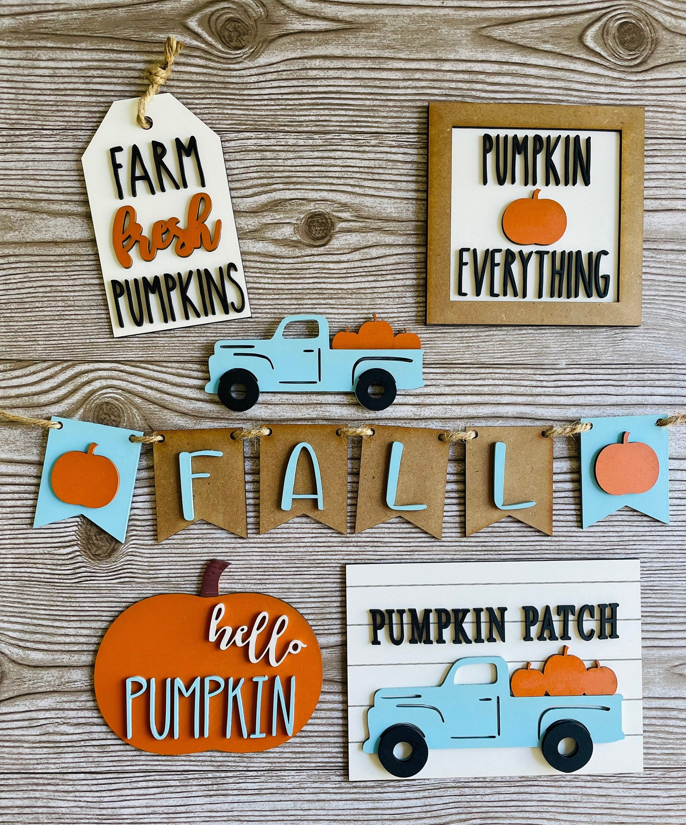 Pumpkin Everything Fall Tiered Tray fall tier tray set | Etsy