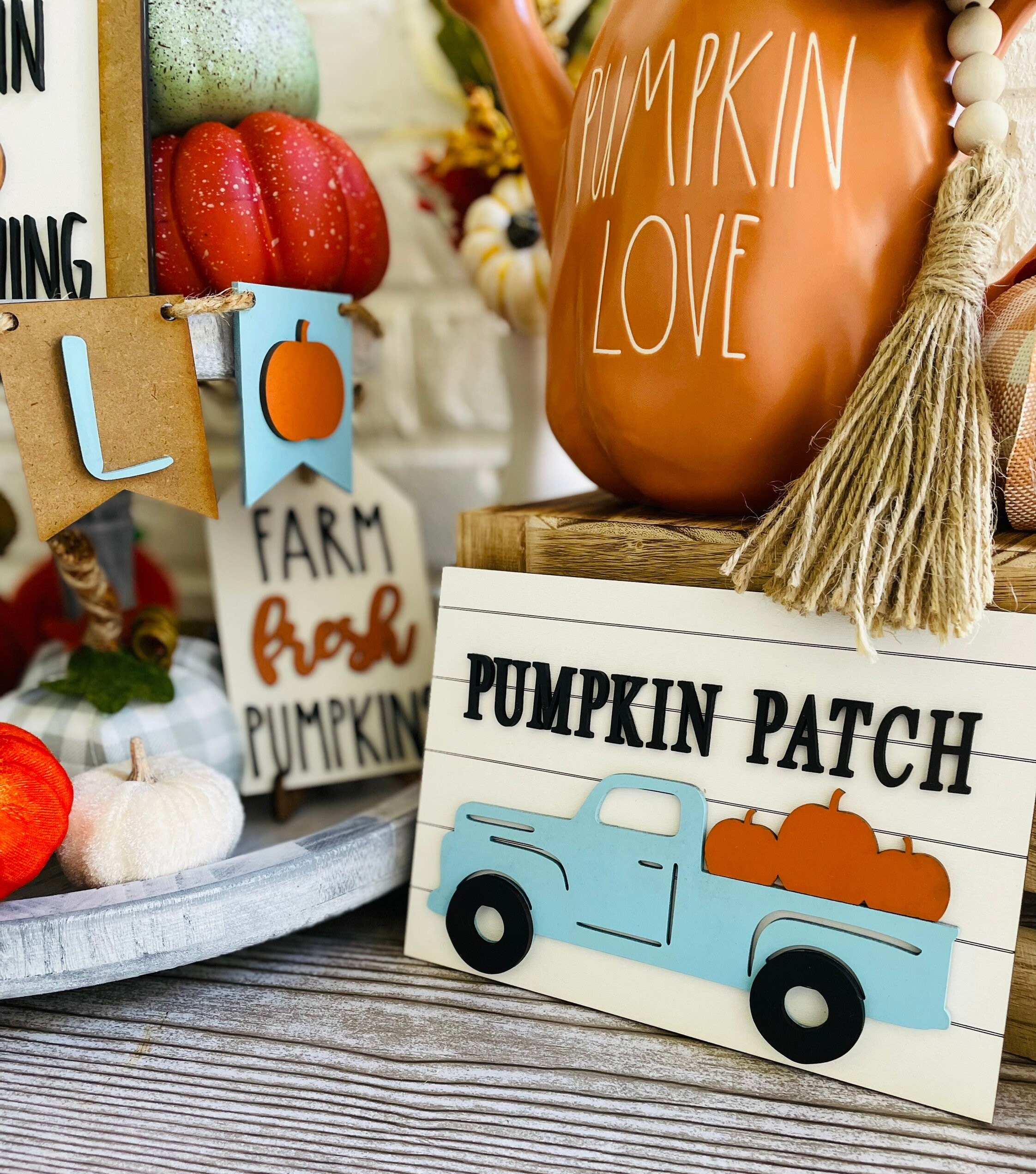 Pumpkin Everything Fall Tiered Tray fall tier tray set | Etsy