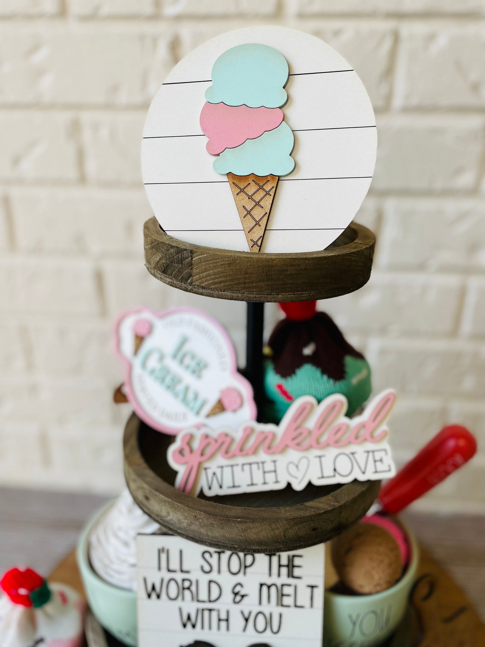 Nostalgic Ice Cream Tier Tray Ice Cream Tiered Tray Decor - Etsy
