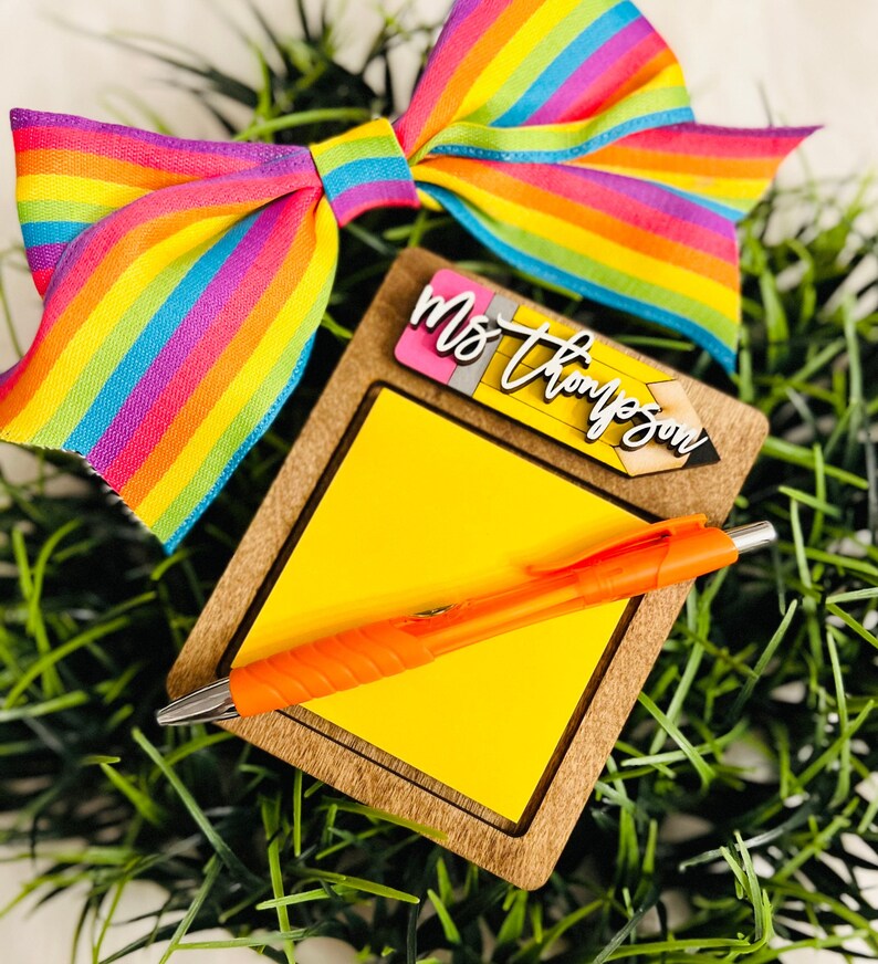 Teacher Sticky Note Holder Personalized Teacher Gift Desk - Etsy