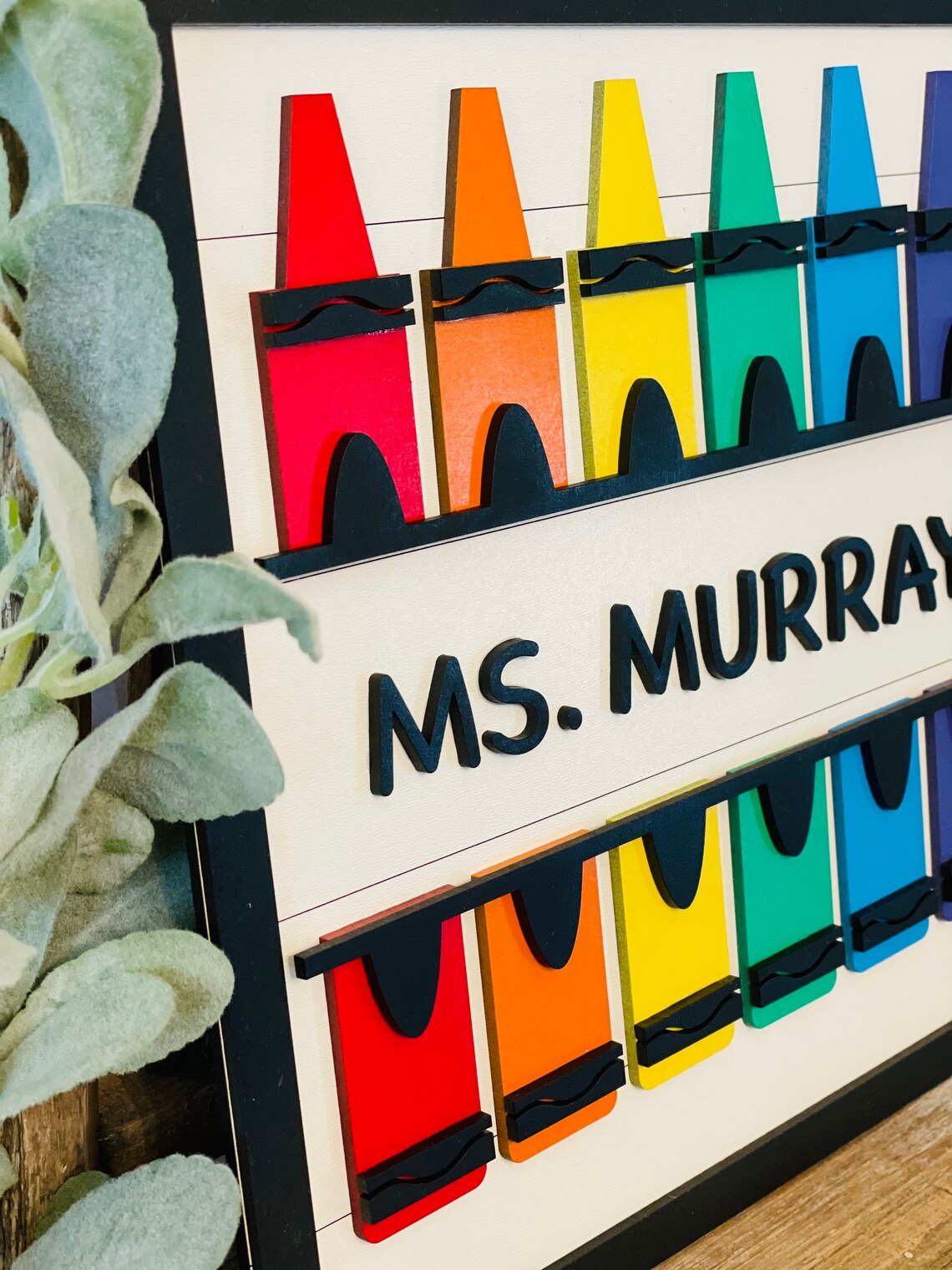Crayon Name Sign for Teacher Personalized Teacher Gift - Etsy