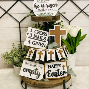 Easter Tier Tray, He is Risen Tier Tray, Blessed Tier Tray, Religious ...