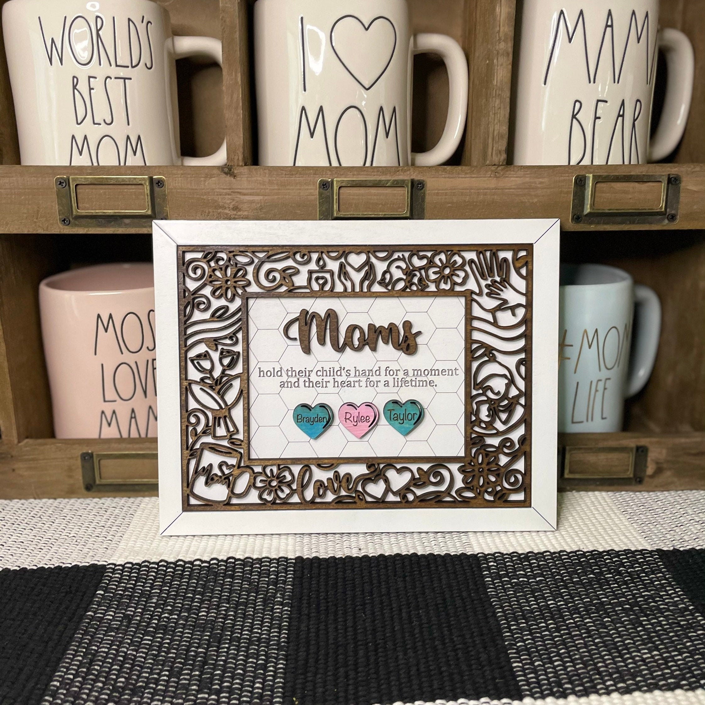 Personalized Gift for Mom With Kids Names Mothers Frame - Etsy