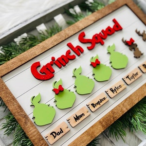 Grinch Squad Family Sign, Grinchmas Decor, Grinch Themed Tiered Tray ...