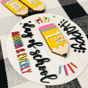 Personalized Kids Interchangeable First Day of School Sign, 100th Day ...