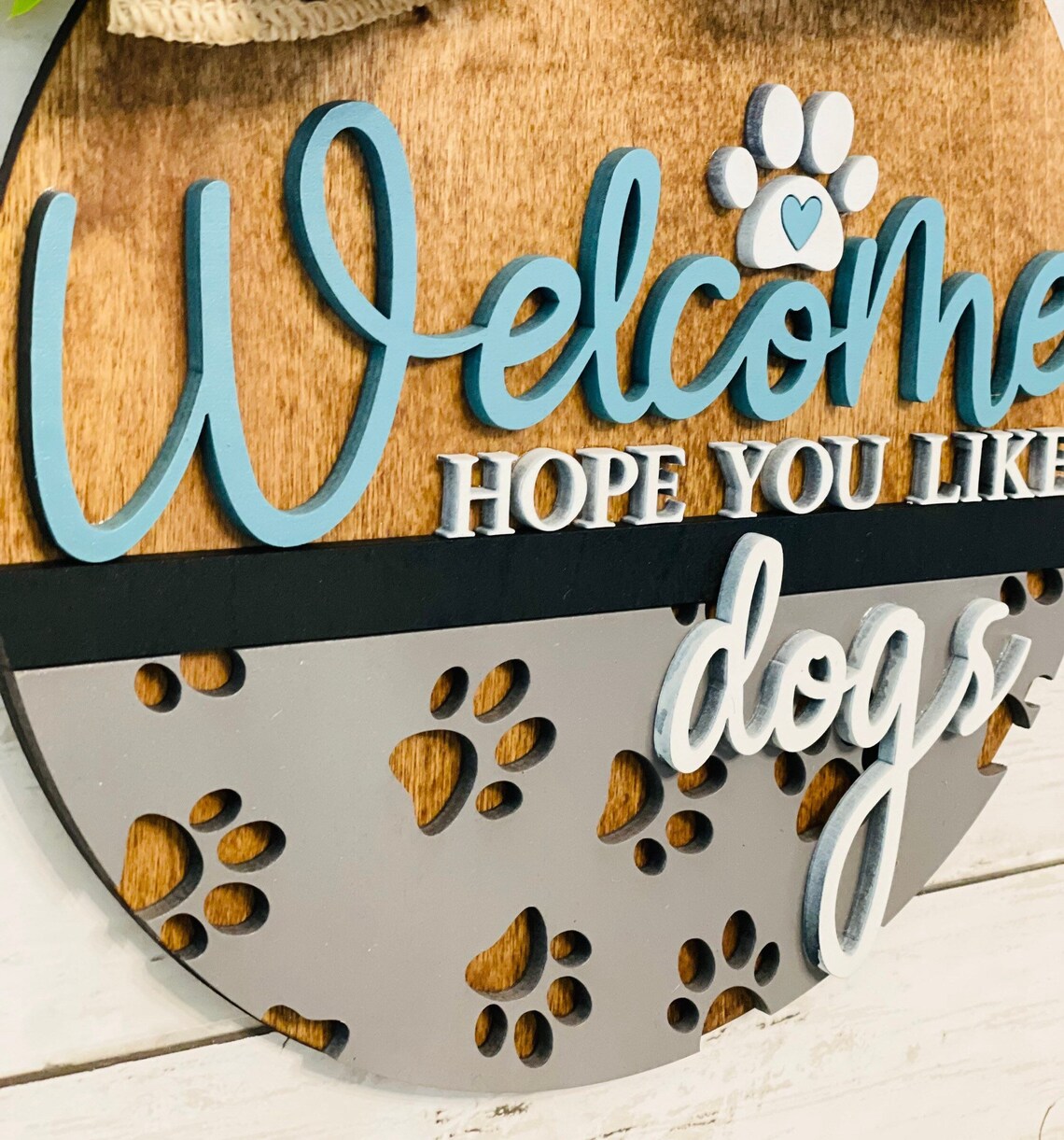 Welcome Hope You Like Dogs Door Hanger, Dog Lover Porch Decor - Etsy