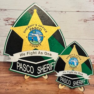 Pasco Sheriff's Office Wooden Sign, Law Enforcement Decor, Deputy Sign ...